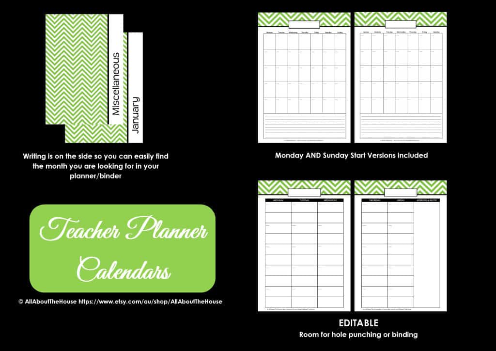 Editable Chevron Printable Teacher Planner! – All About Planners