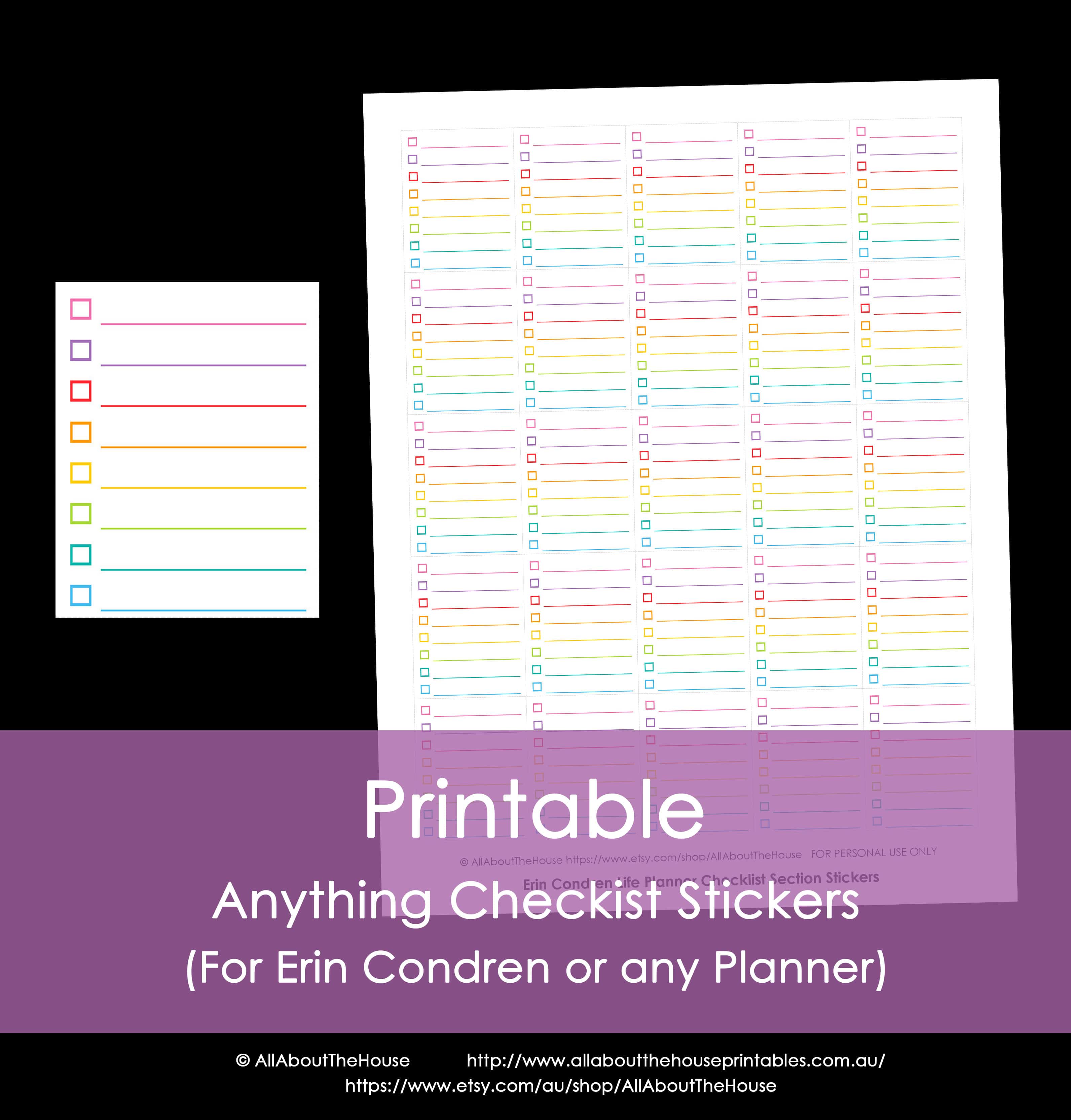 Printable Rainbow Calendar Stickers for Erin Condren Planner (or any ...