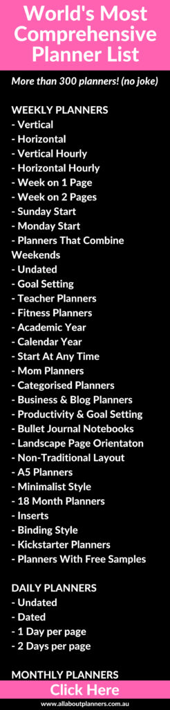 World’s Biggest Ultimate Planner Roundup (Most Comprehensive List of ...