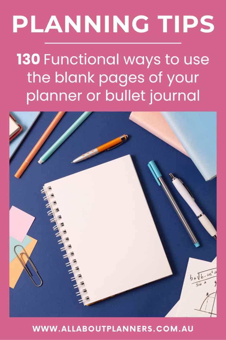 130+ functional ideas to use blank notes pages of your planner or an ...