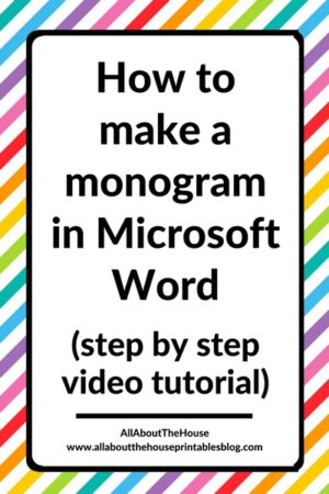 How to make a 1, 2 or 3 letter monogram in Microsoft Word (video ...