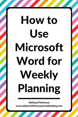 Using Microsoft Word to plan your week (52 planners in 52 weeks – week ...