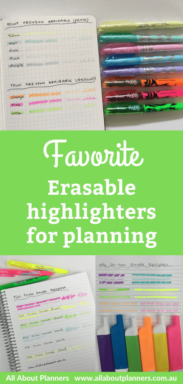 Favorite erasable highlighters for planning – All About Planners