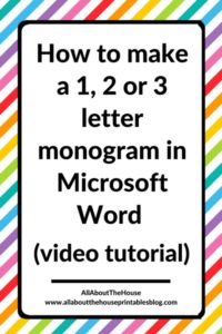How to make a 1, 2 or 3 letter monogram in Microsoft Word (video ...