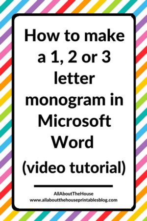 How to make a 1, 2 or 3 letter monogram in Microsoft Word (video ...