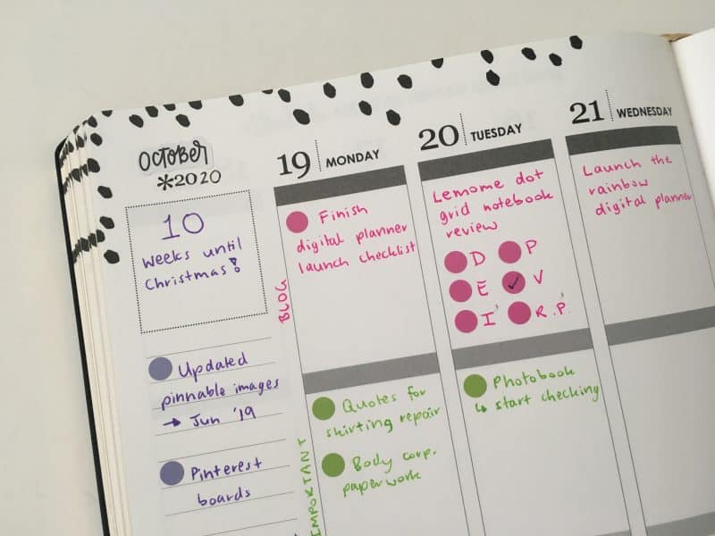 Weekly Planning in the Erin Condren Using Only Solid Color Dot Stickers ...