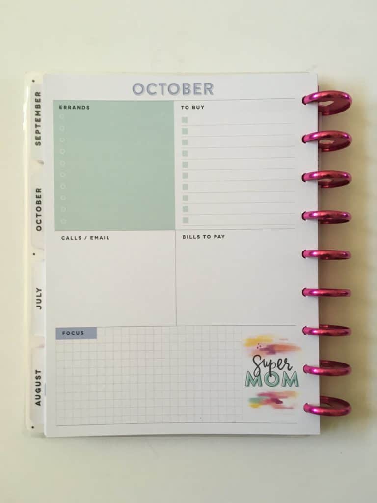 Happy Planner Super Mom Layout (Pros, Cons and Video Walkthrough) – All ...