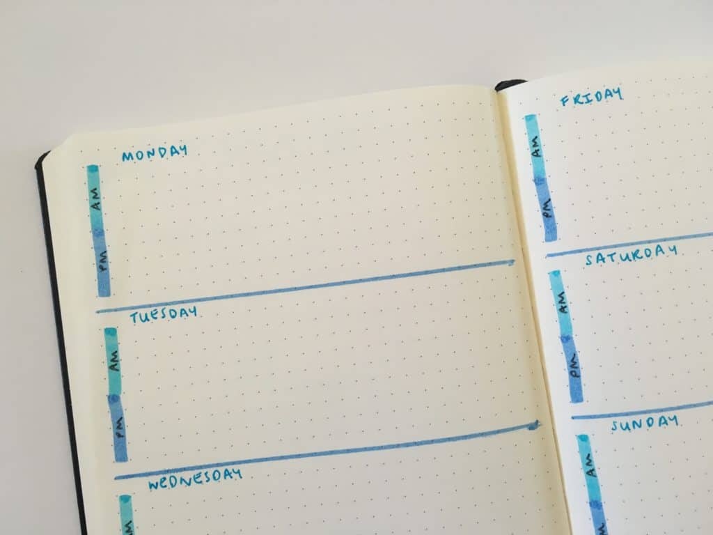 10 Quick horizontal bullet journal 2 page weekly spreads to try – All ...