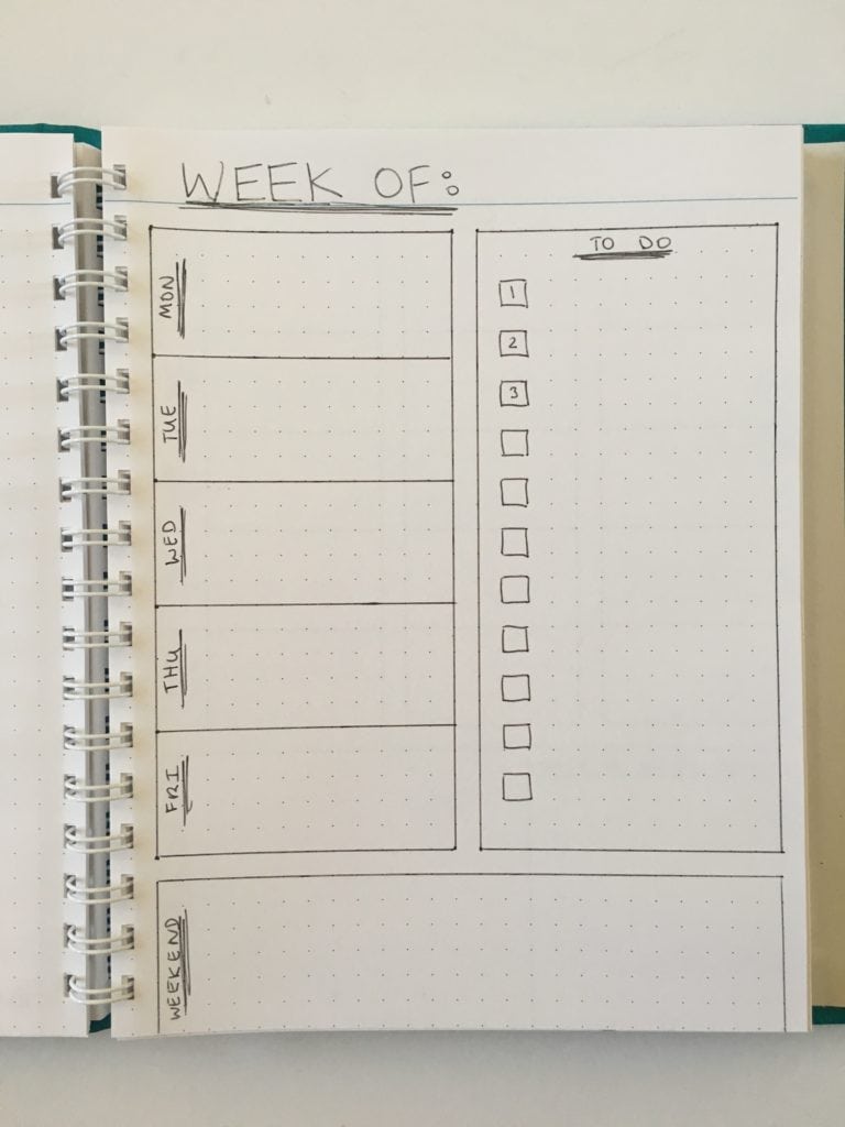30 Minimalist Bullet Journal Weekly Spreads (set up the week in 10 ...