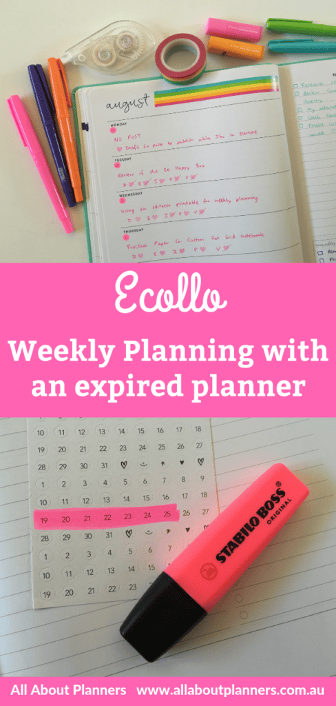 Using an expired weekly planner (Eccolo horizontal weekly + notes ...