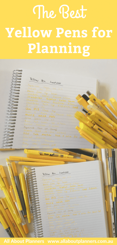 Yellow pen swatches (and my recommended pens that have yellow ink you ...