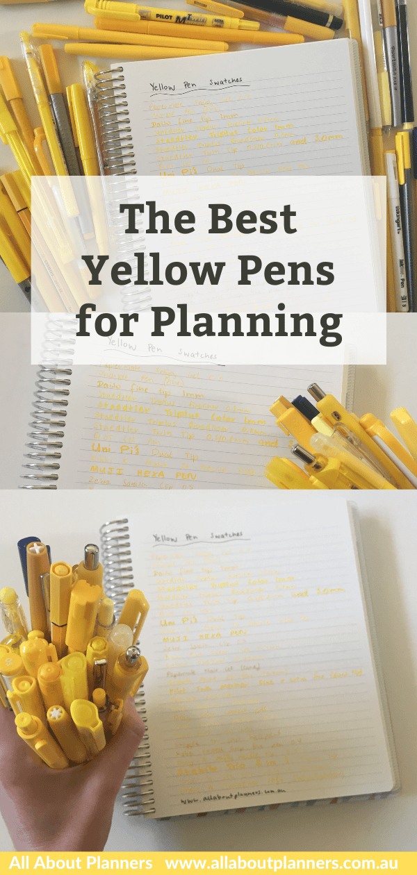 Yellow pen swatches (and my recommended pens that have yellow ink you ...