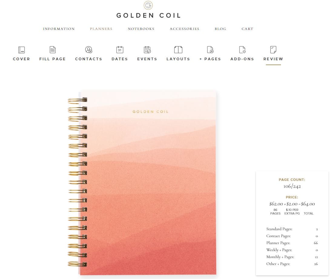 Golden Coil Weekly Planner Review (custom planner – you choose the ...