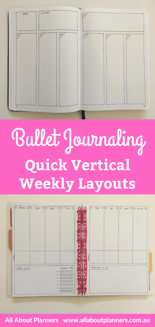 15 Quick and Simple Vertical Bullet Journal Weekly Spreads – All About ...