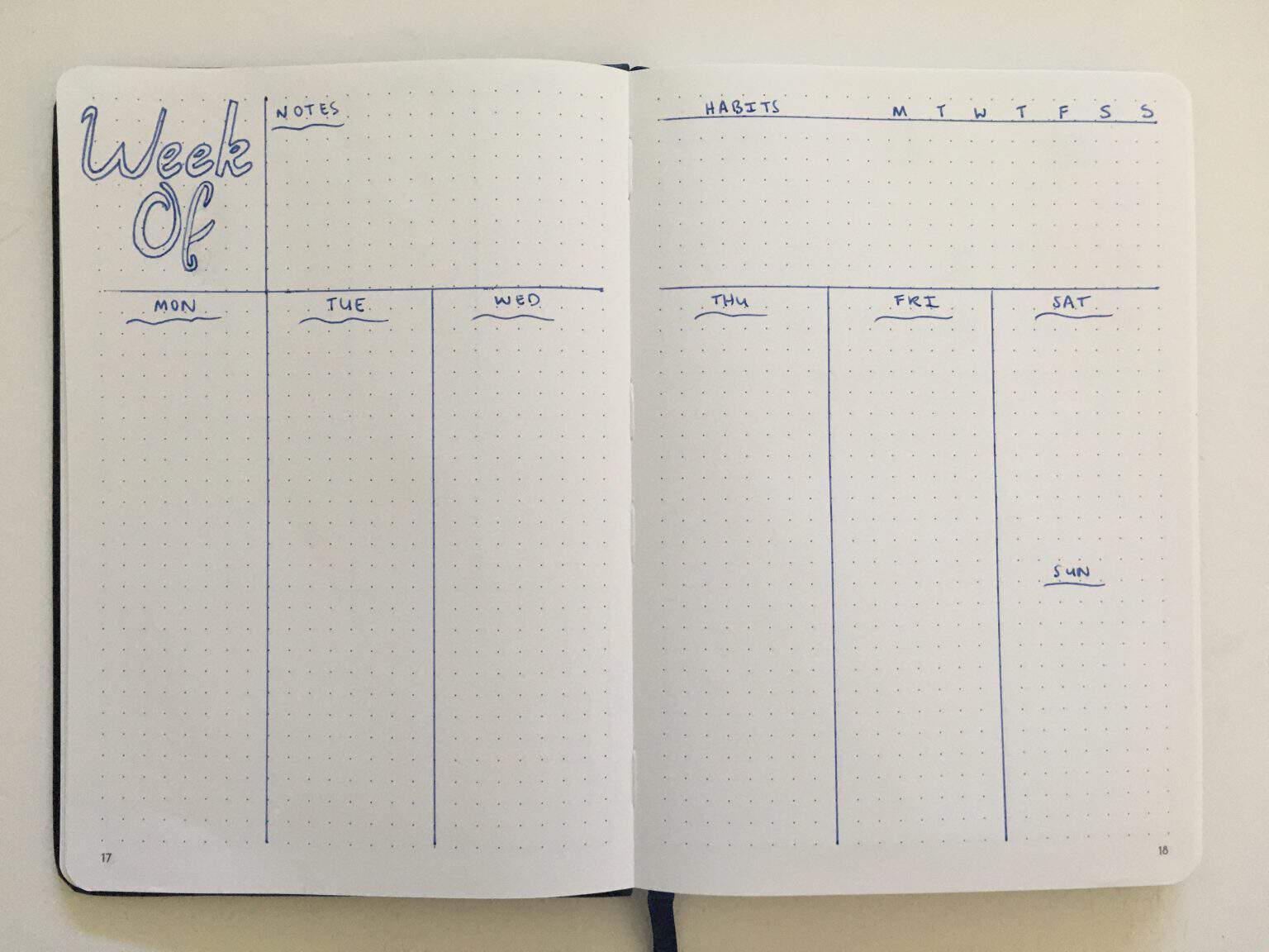 15 Quick and Simple Vertical Bullet Journal Weekly Spreads – All About ...