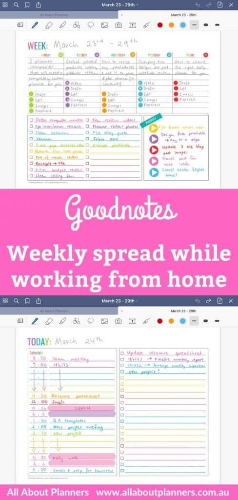 My weekly planning setup while working from home – All About Planners