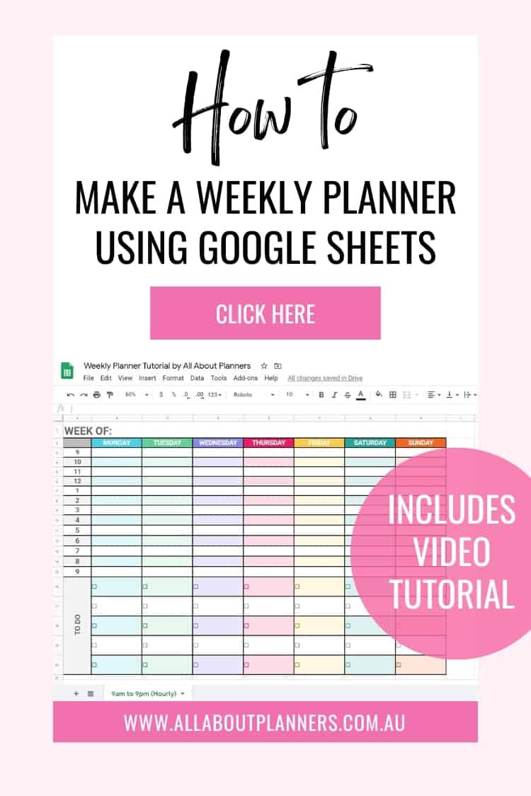 How to make a weekly planner using Google Sheets (free online tool ...