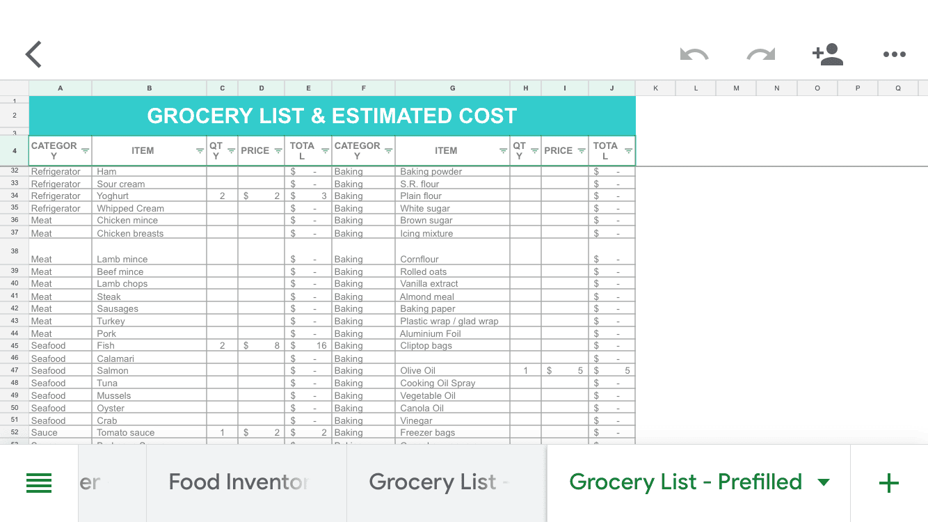 How I use Excel for organizing recipes, meal planning, food inventory ...