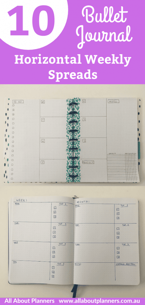 10 Quick horizontal bullet journal 2 page weekly spreads to try – All ...