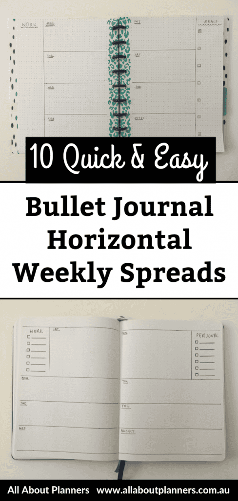 10 Quick horizontal bullet journal 2 page weekly spreads to try – All ...