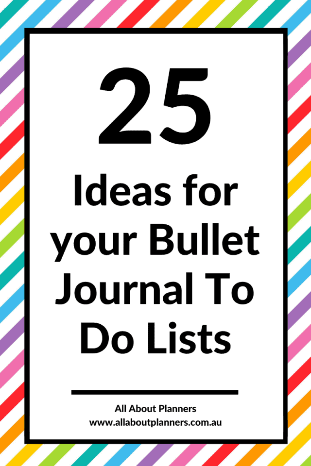 25 Ideas for your Bullet Journal To Do List Spreads - All About Planners
