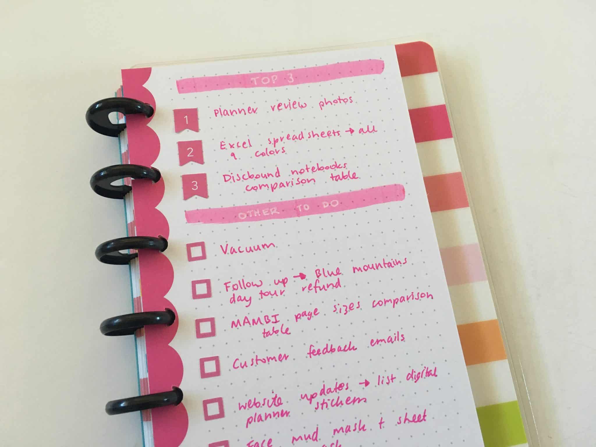 Happy Planner Classic Skinny Weekly Spread (Graph versus Dot Grid Paper ...