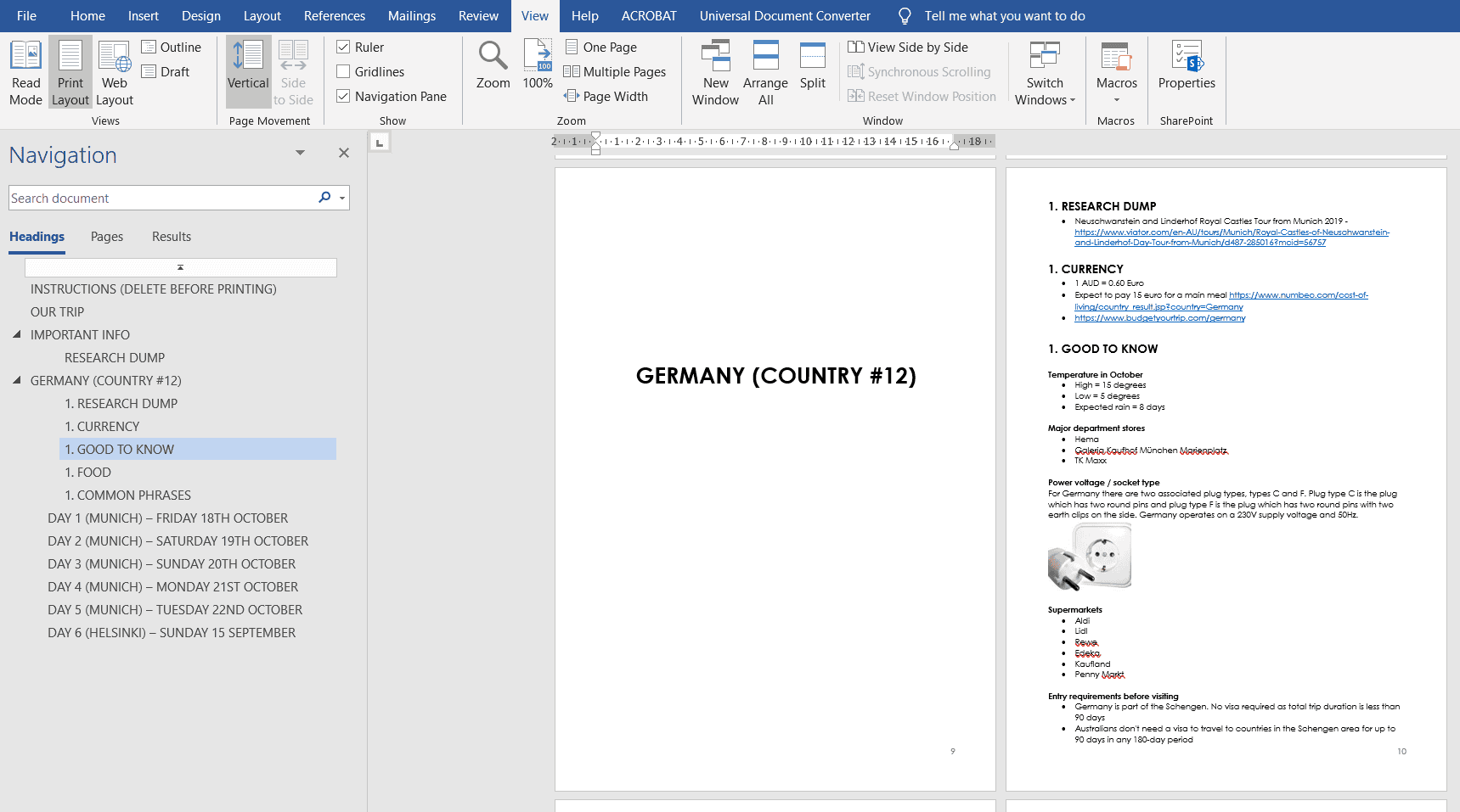 How I use Microsoft Word to plan my travel itinerary (my template ...