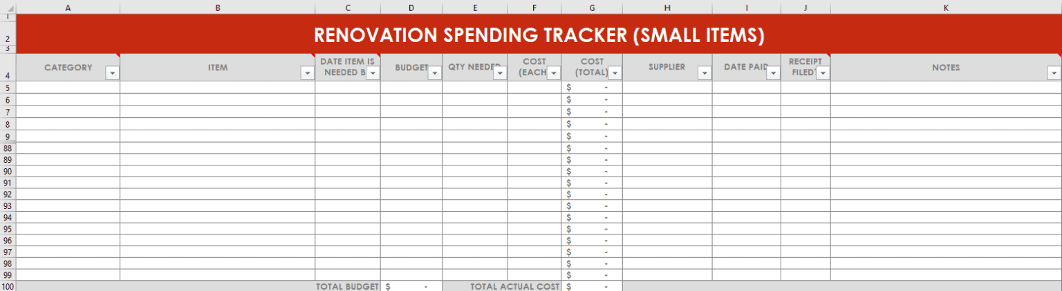 How I use Excel to Organize a Home Renovation (budget, spending ...