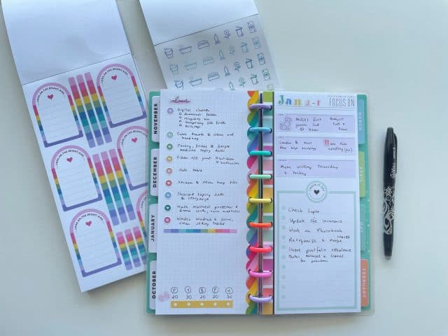 Rainbow weekly spread with Happy Planner Half Sheet Inserts & Fun ...