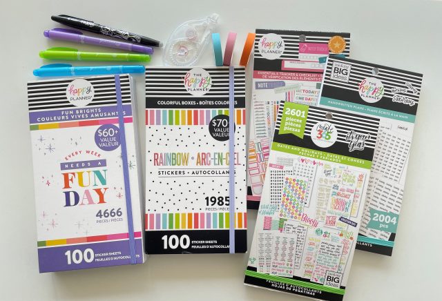 Colorful time blocked weekly spread using Happy Planner Stickers – All ...