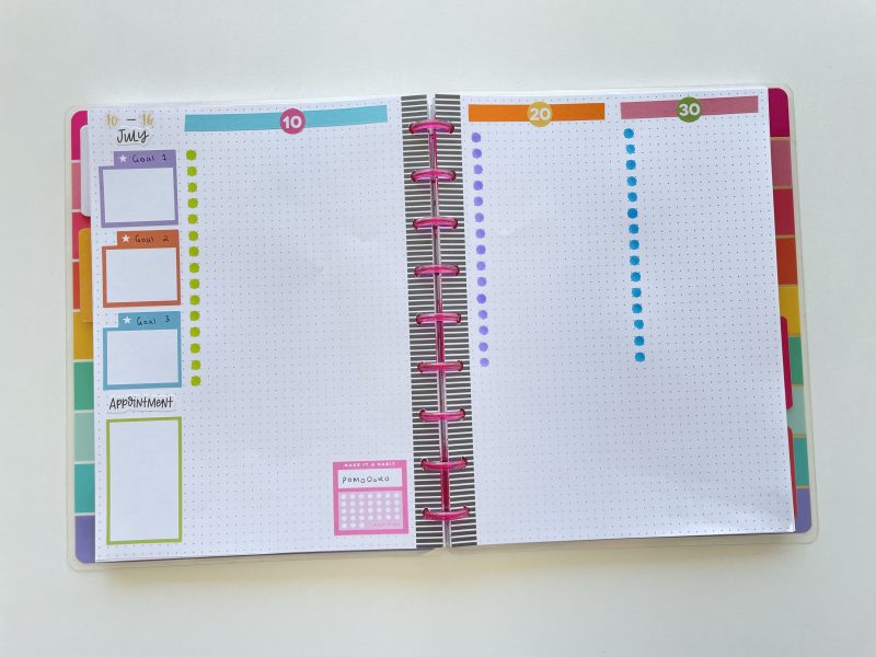 Colorful time blocked weekly spread using Happy Planner Stickers – All ...