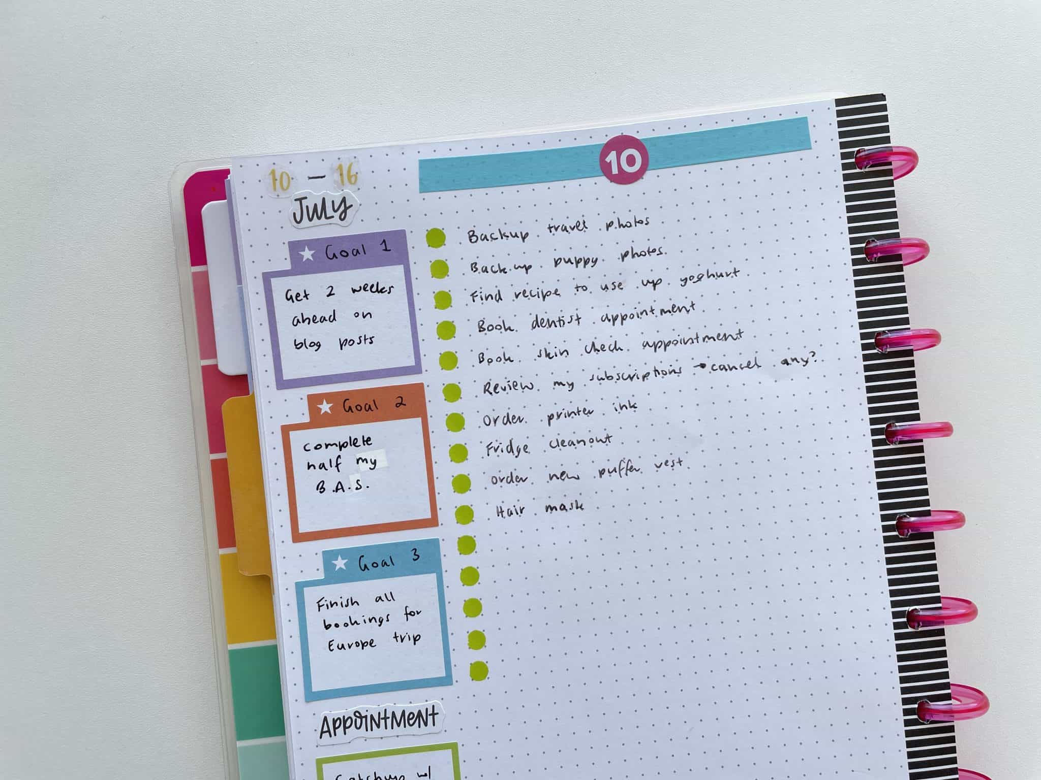 Colorful time blocked weekly spread using Happy Planner Stickers – All ...
