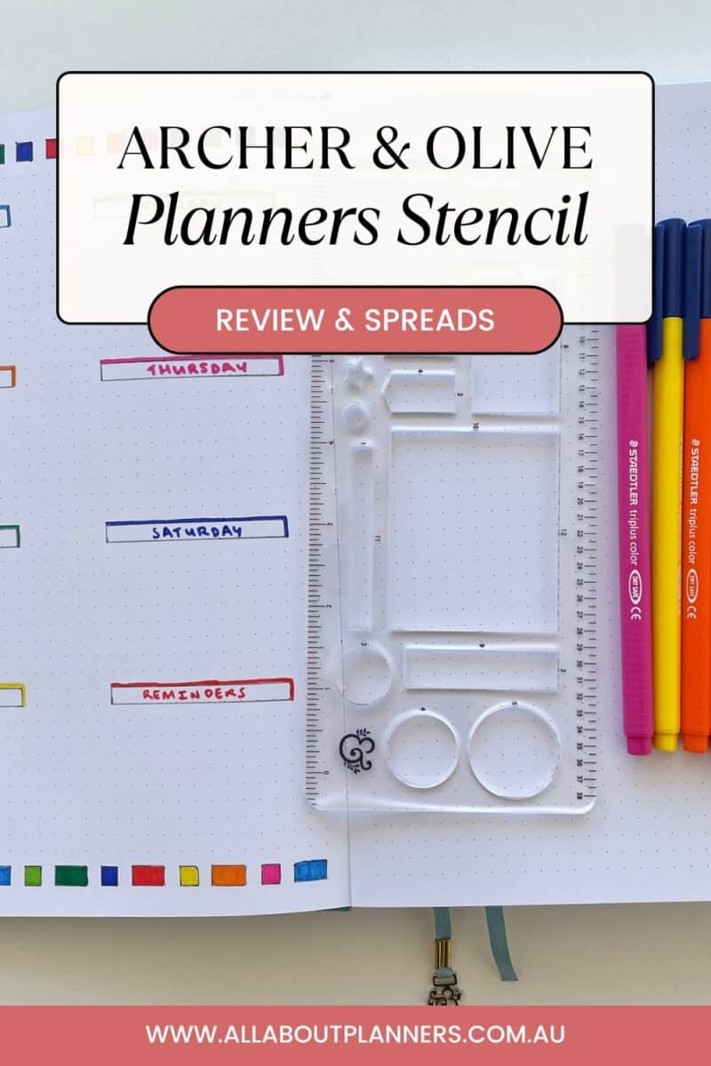 Archer and Olive Dot Grid Planner Stencil Review (including example ...