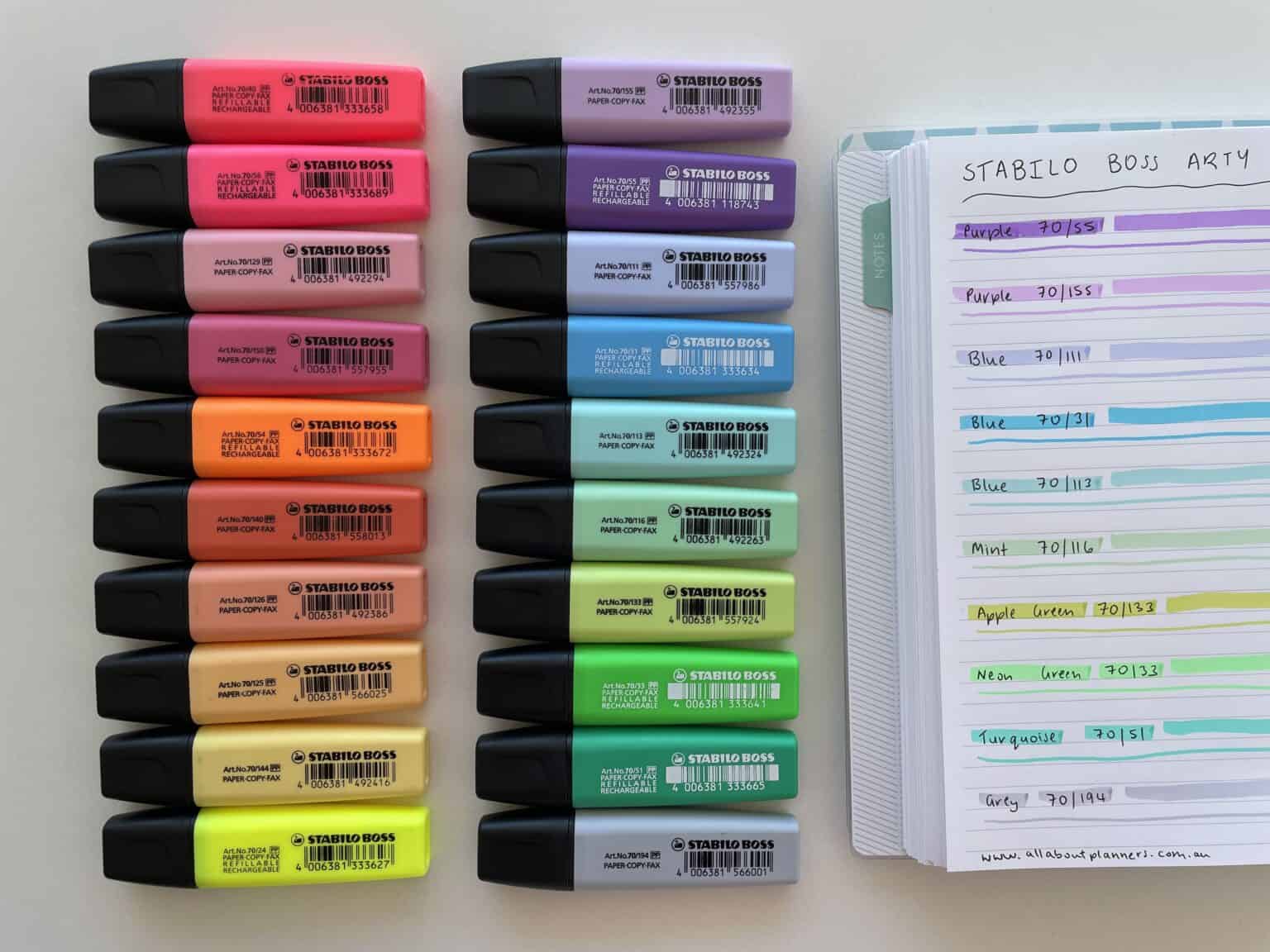 Stabilo Boss Highlighters Review (Including swatch testing on 100gsm ...