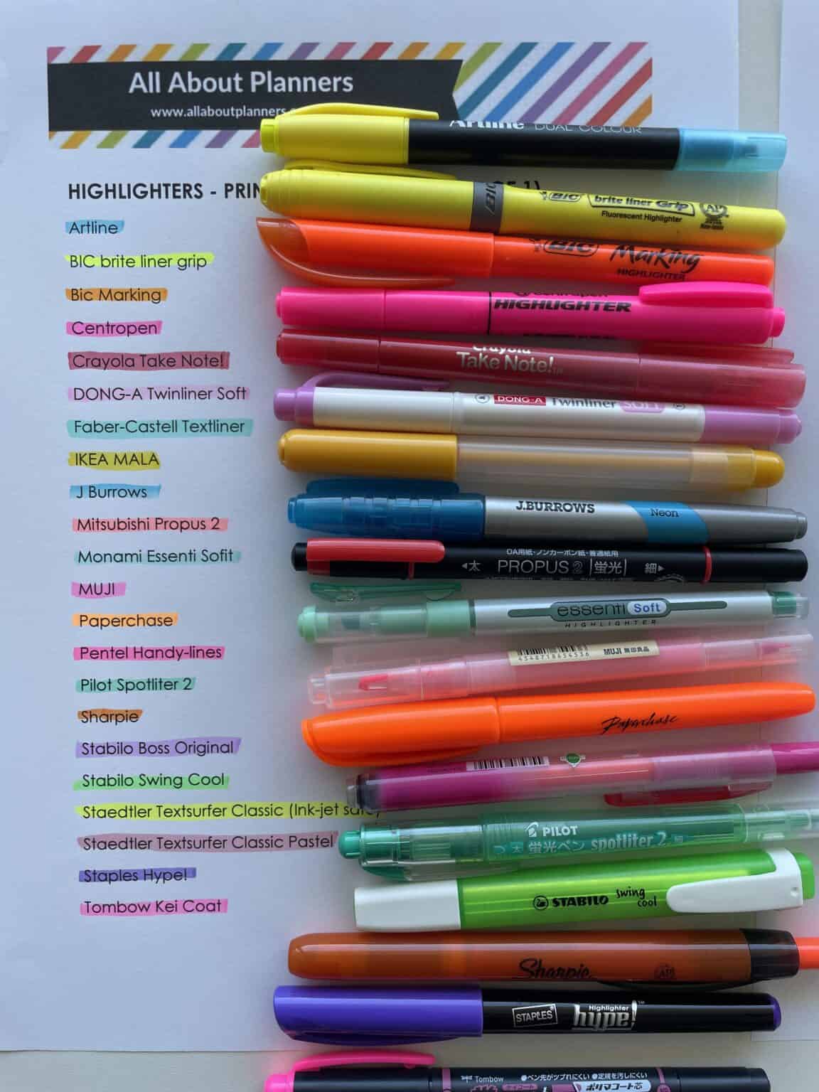Highlighters and Printer Ink Smear Testing (The best highlighter brands ...