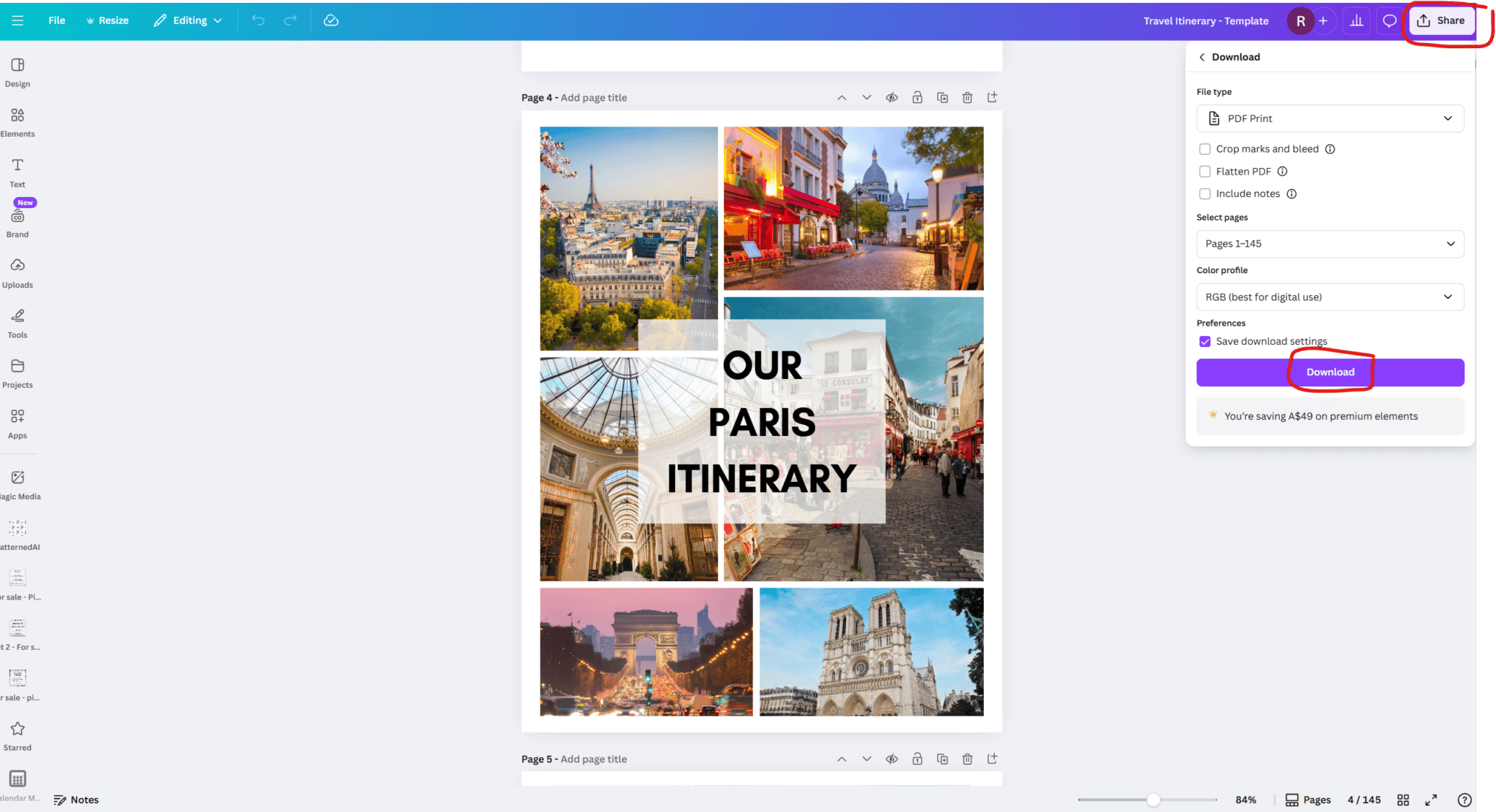 How to download and share a template made in Canva – All About Planners